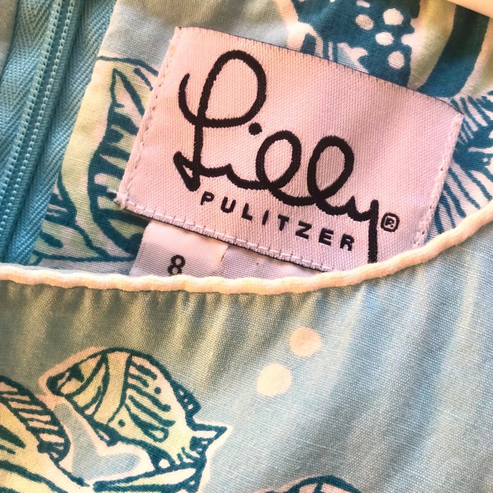 Vintage Lilly Pulitzer Krista Dress Fish Print - Gem